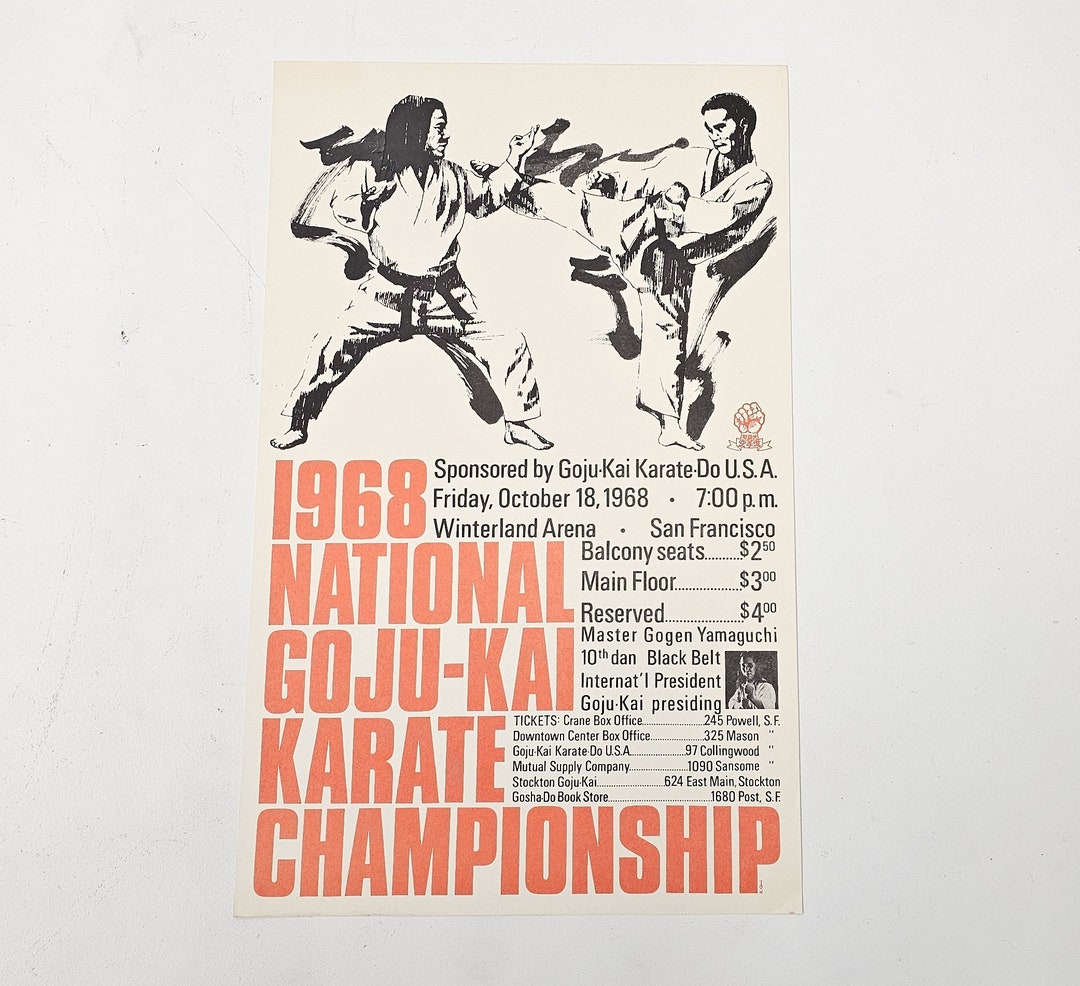 Vintage 1968 Goju-kai National Karate Championship Poster Gogen ...