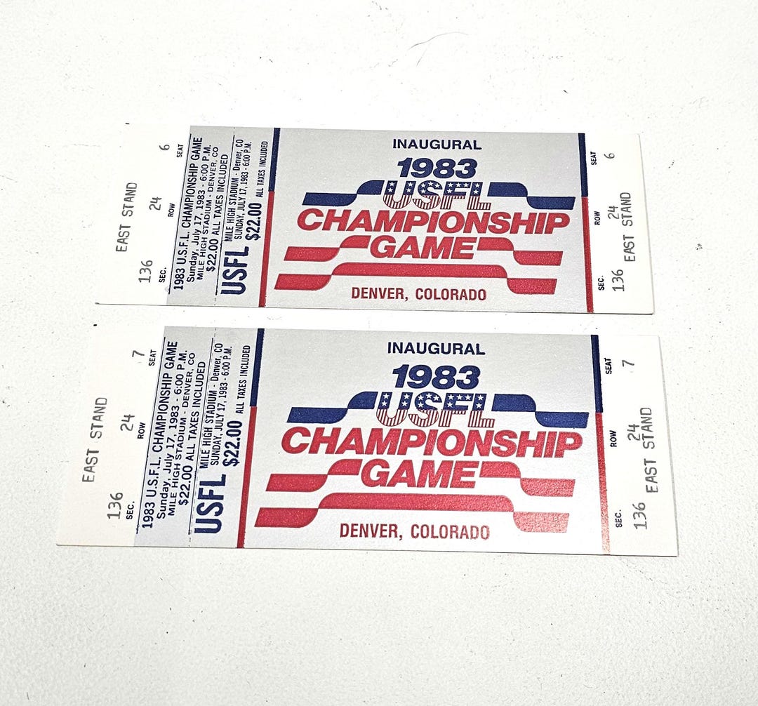 Vintage 1983 USFL Championship Game Tickets - Unused Pair - Etsy