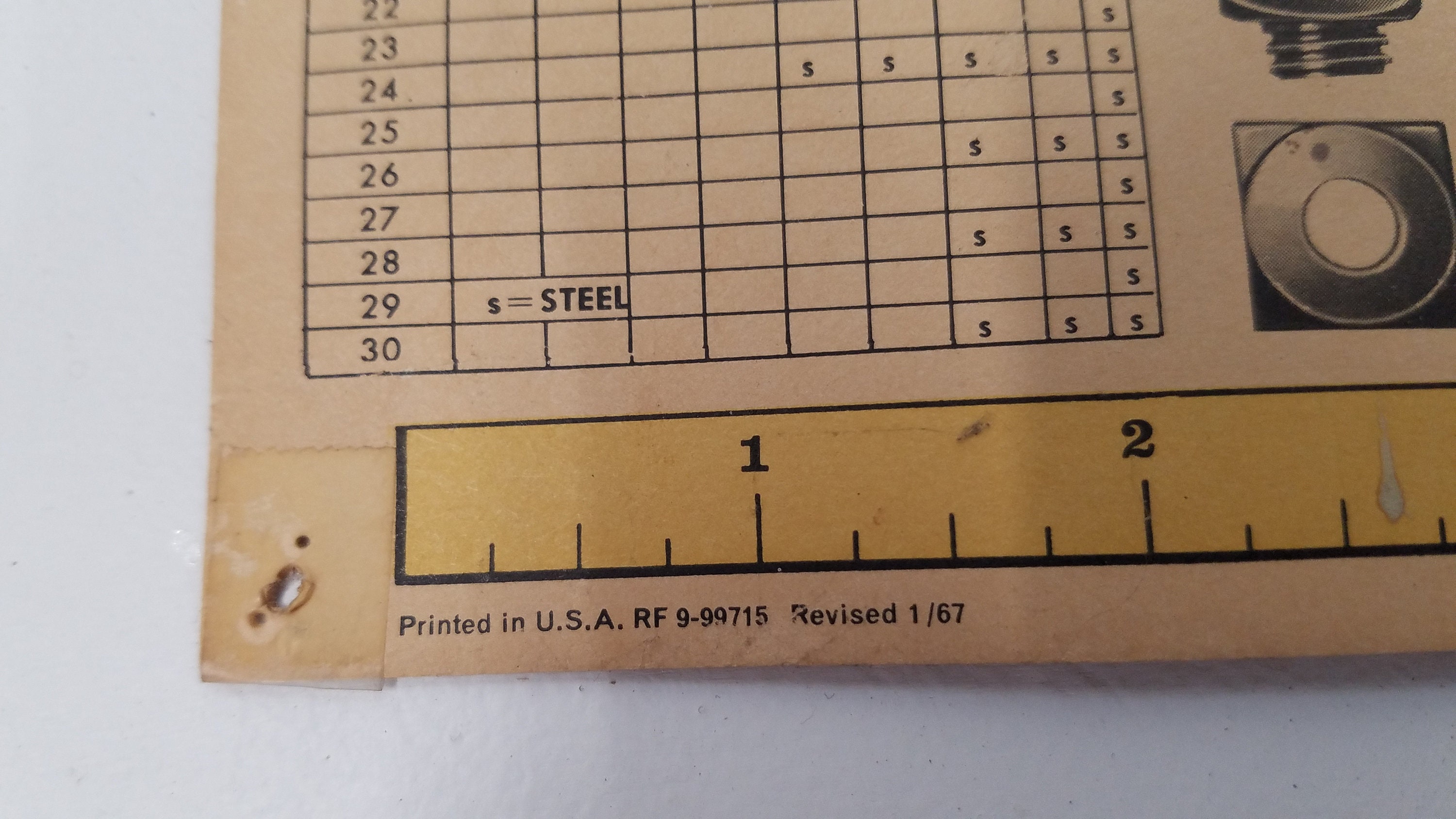 Vintage 1967 Craftsman Handy Chart of Common Fasteners Poster - Etsy