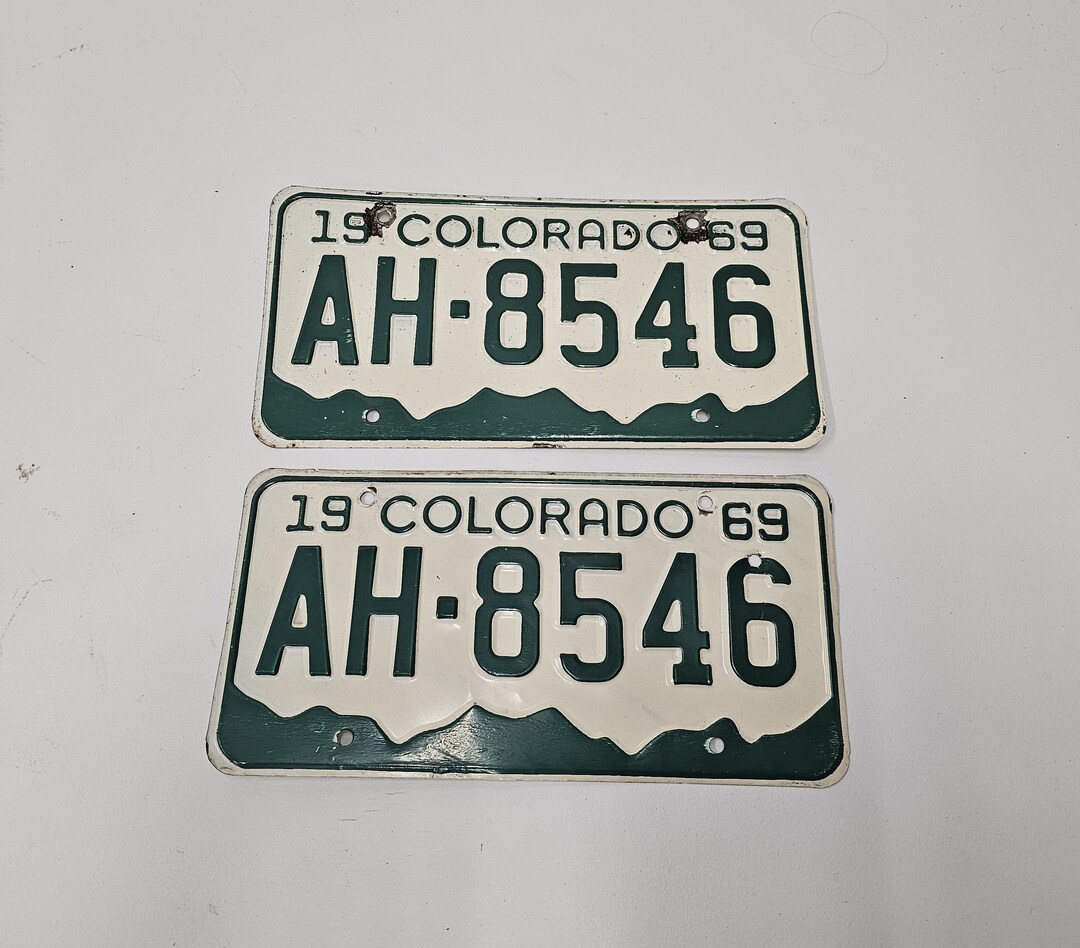 Vintage 1969 Colorado License Plate Pair Set AH-8546 - Etsy