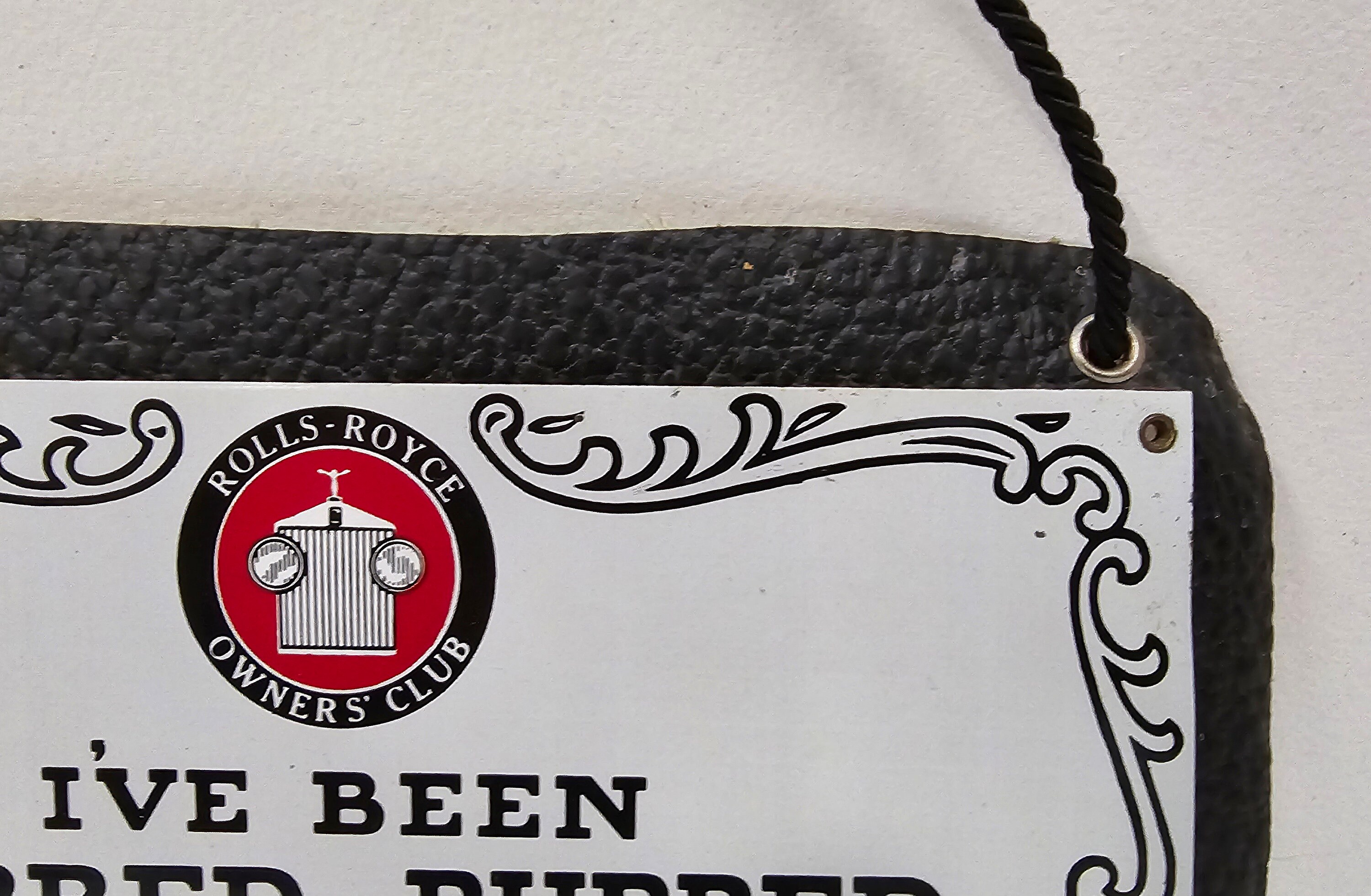 Vintage Rolls Royce Owner's Club Sign Metal and Leather Rolls Royce ...