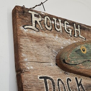 Vintage Fish Decoy Sign - Rough Trail Lodge - Dock and Marina Sign - Etsy