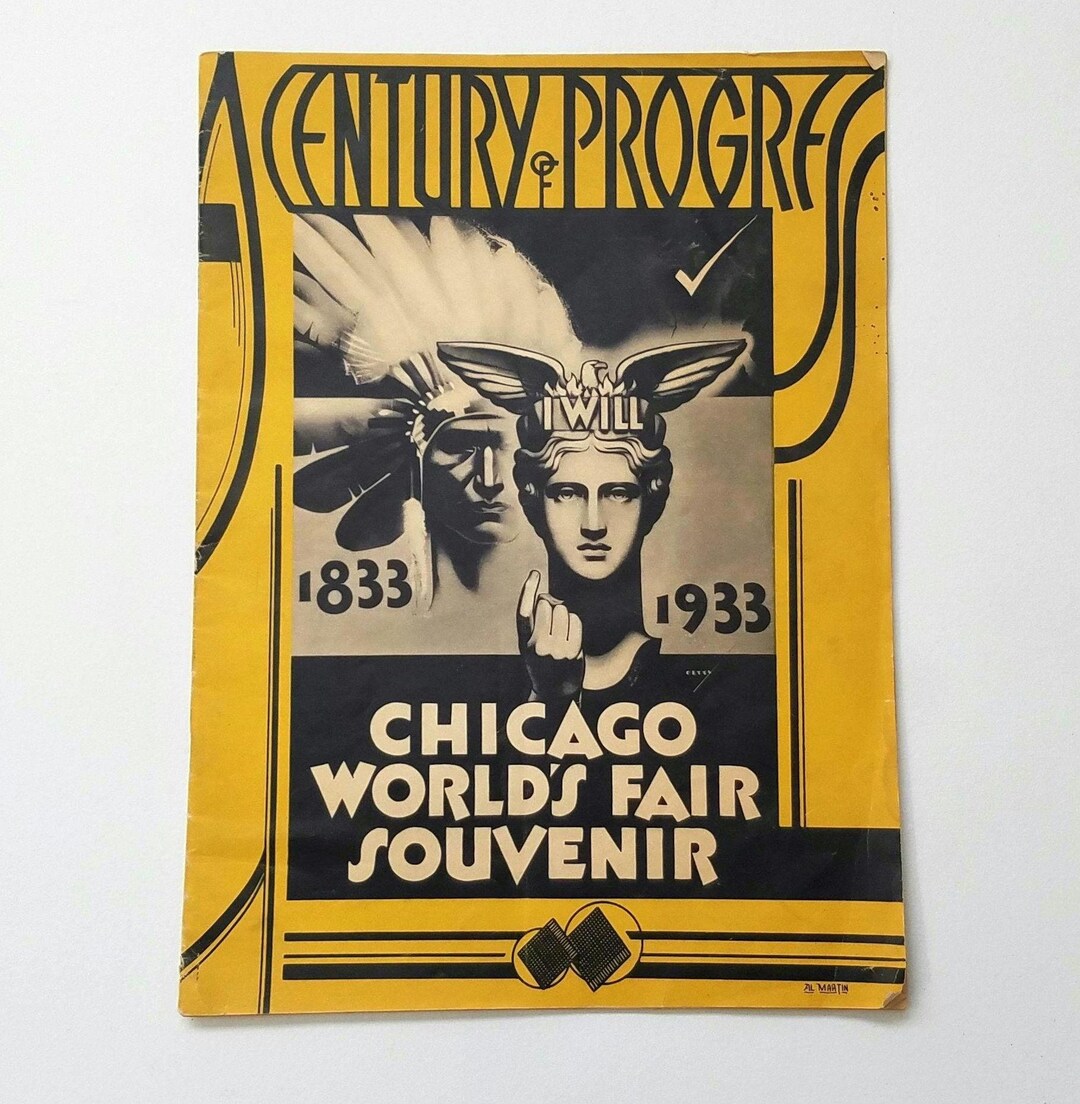 Vintage 1933 Chicago World's Fair Souvenir Pamphlet Booklet A Century ...