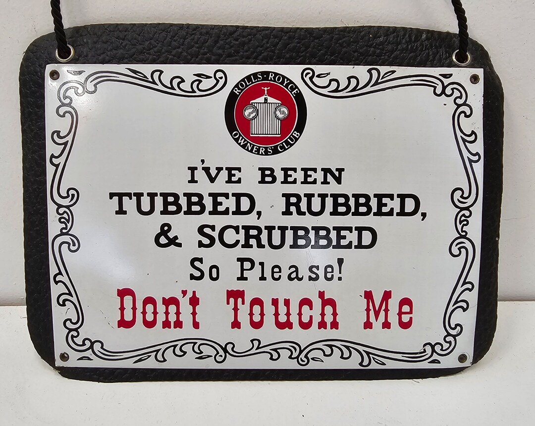 Vintage Rolls Royce Owner's Club Sign Metal and Leather Rolls Royce ...