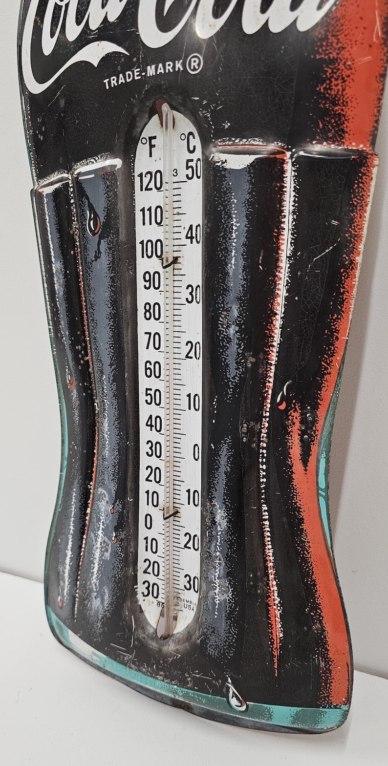 Vintage Metal Coca-cola Bottle Coke Thermometer LARGE Sign - Etsy