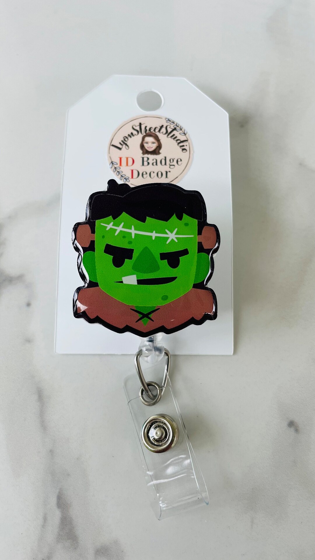 Frankenstein ID Badge Reel: Halloween Monster Retractable Badge - Etsy