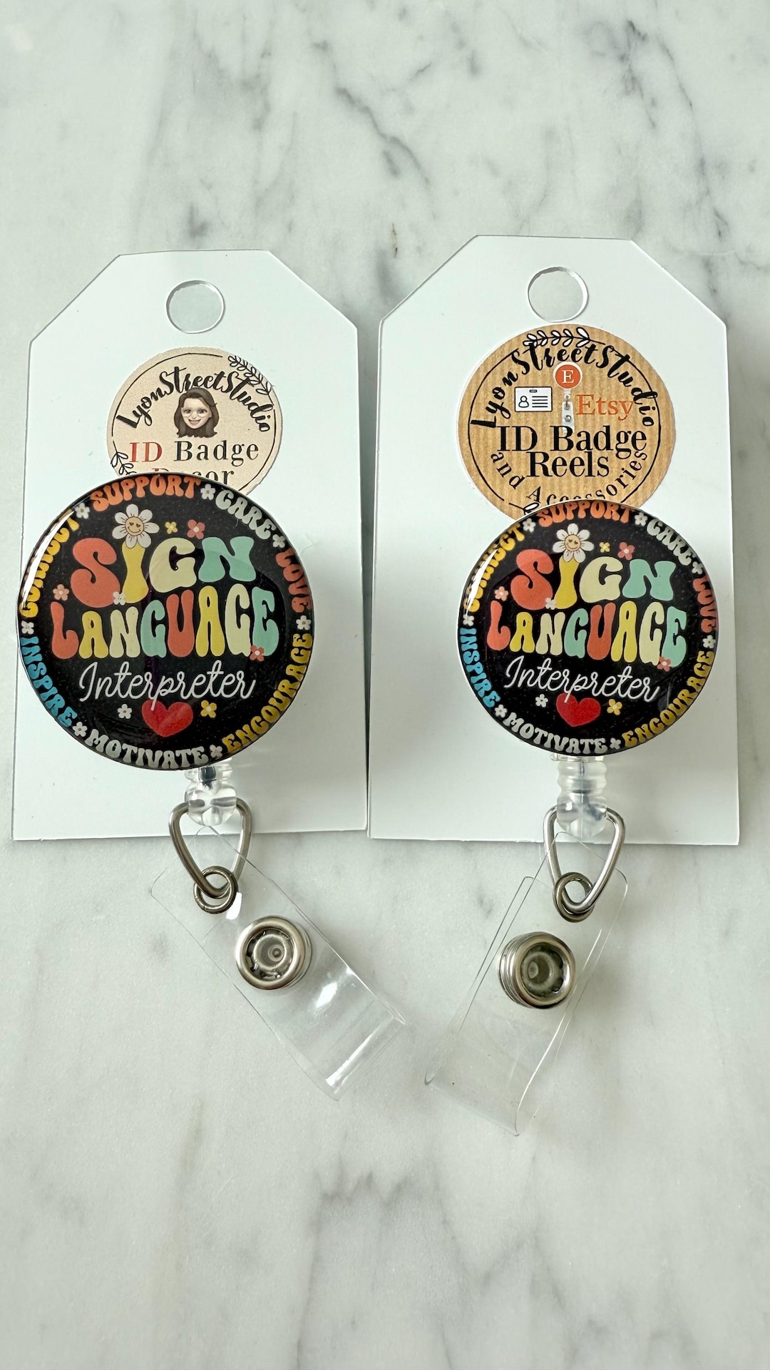 Sign Language Interpreter ID Badge Reel: Handmade ASL Design - Etsy