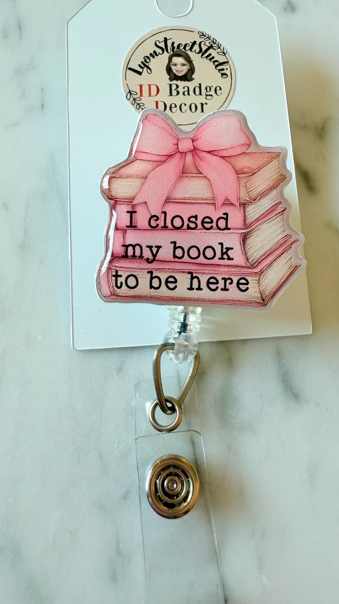 Book Stack Badge Reel: "i Put My Book Down to Be Here" ID Holder - Etsy