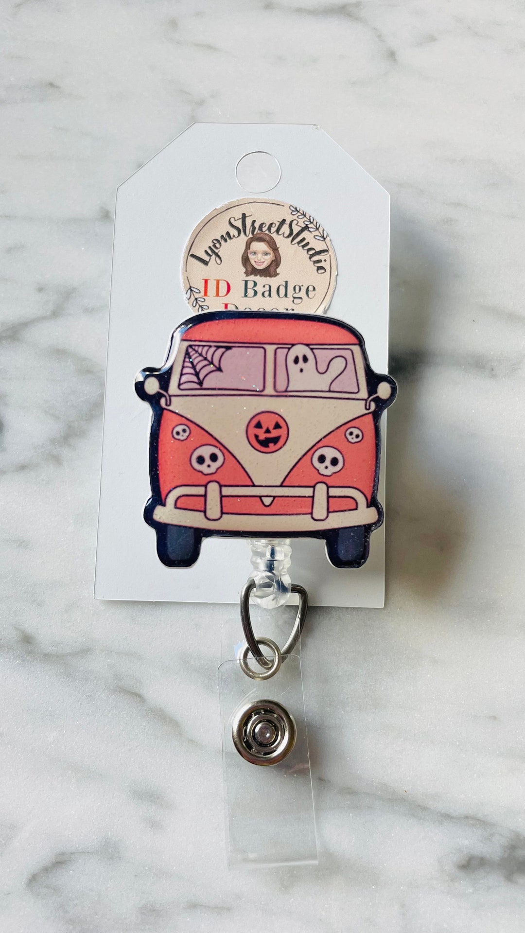 Spooky Van ID Badge Reel. 1970s Halloween Van ID Badge Reel - Etsy