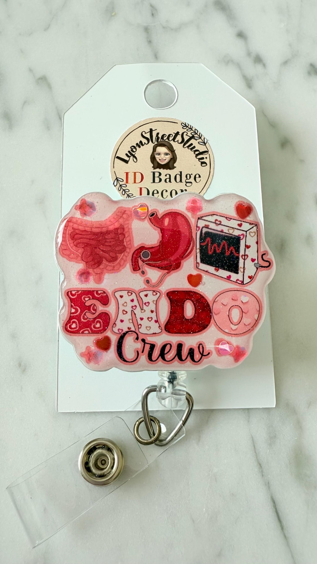 Endoscopy Team ID Reel/pink Endo Crew Badge Reel/gi Badge Reel - Etsy