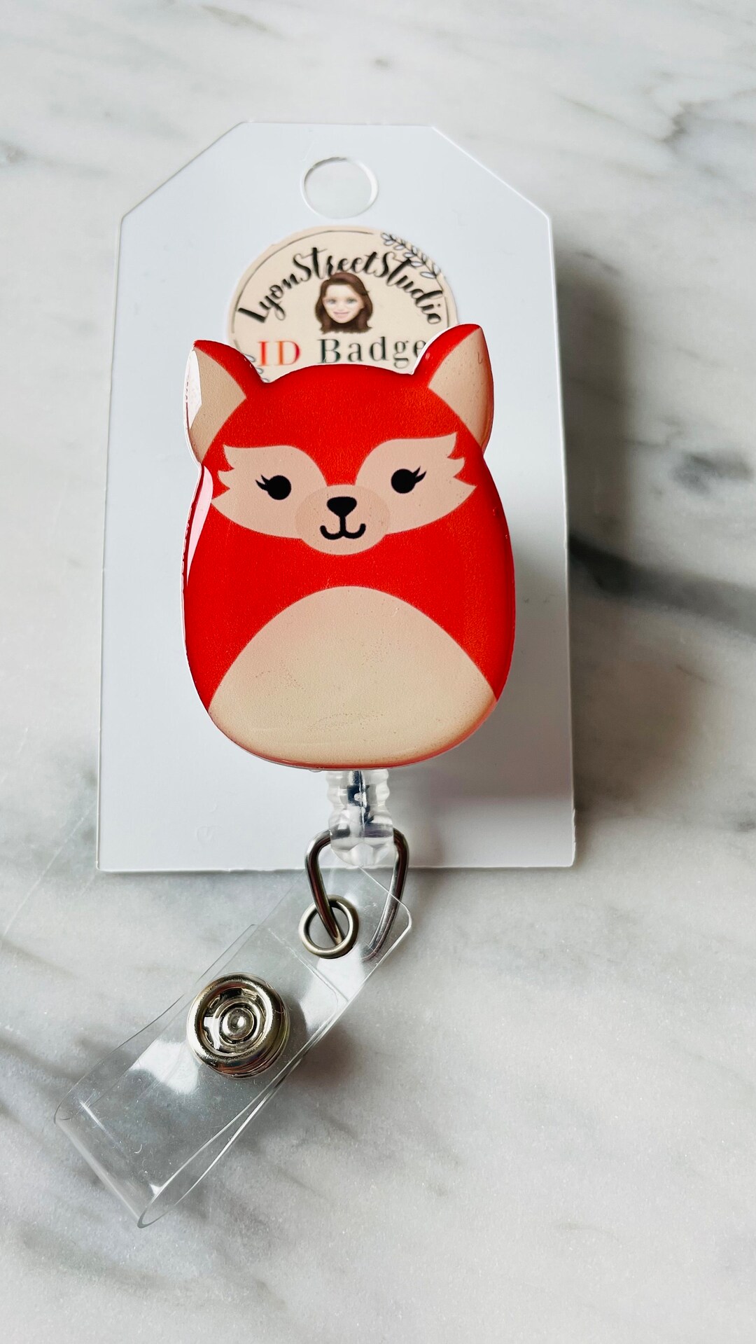 Fox ID Badge Reel. Cute Fox Badge Reel. Kawaii Fox ID Reel - Etsy