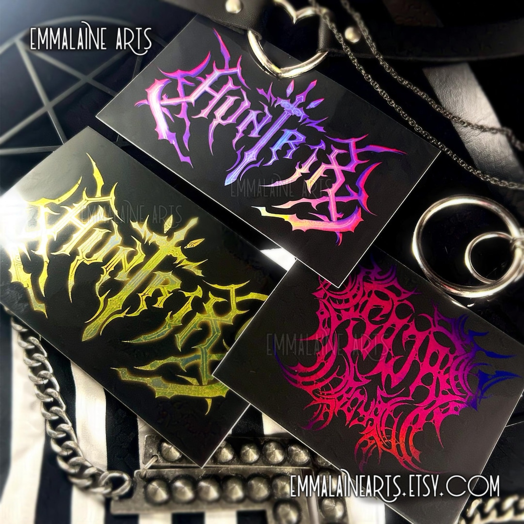 KPOP DEMON METAL Holographic Band Logo Stickers | Kpdh Saja Hunrix ...