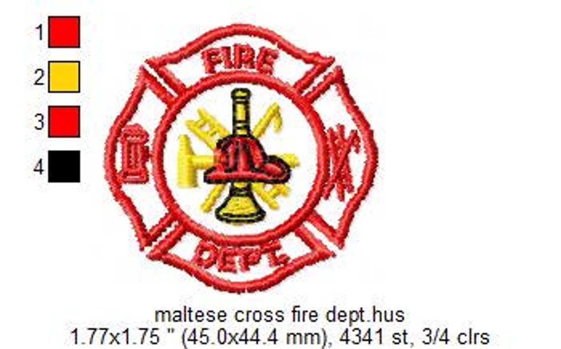 INSTANT DOWNLOAD: Fire Department Maltese Cross Embroidery Files - Etsy