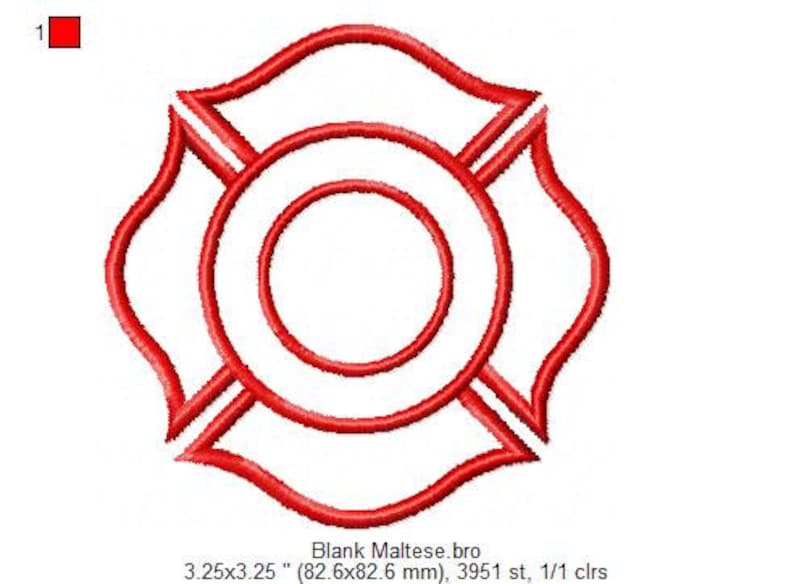 INSTANT DOWNLOAD: Fire Department BLANK Maltese Cross Embroidery Files ...