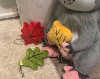 Puffy Plush Leaf Keychain Charm Screen Smudge Cleaner Aspen Oak Maple ...