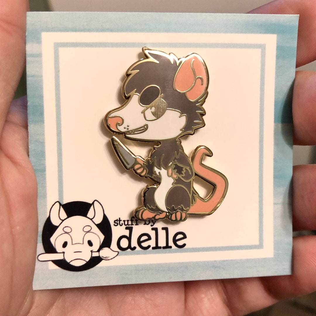 Chibi Stabby Opossum Hard Enamel Pin - Etsy