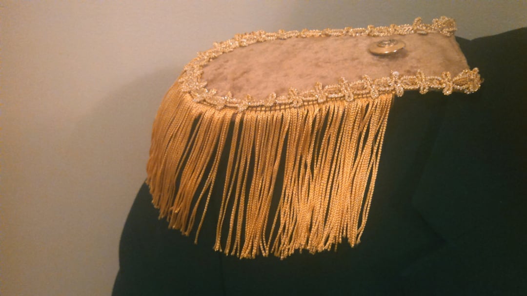 Gold Fringe Epaulettes: Velvet Costume Shoulder Accent - Pirate ...