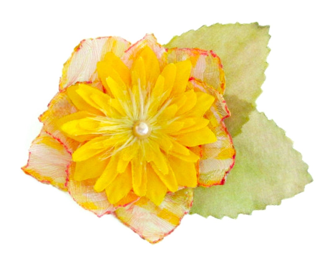 Sunflower Hair Clip, Yellow Hair Flower, 50s Pin Up, Daisy Hair Clip ...