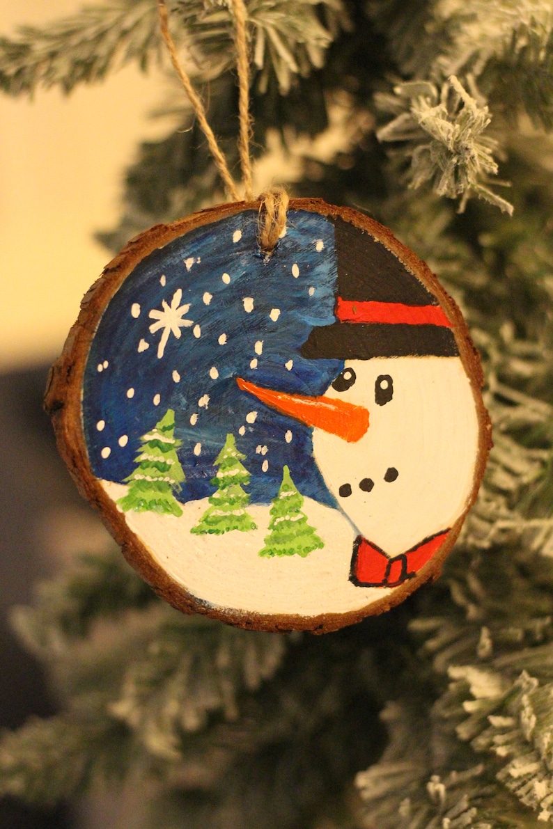 Hand Painted Wood Ornaments - Etsy
