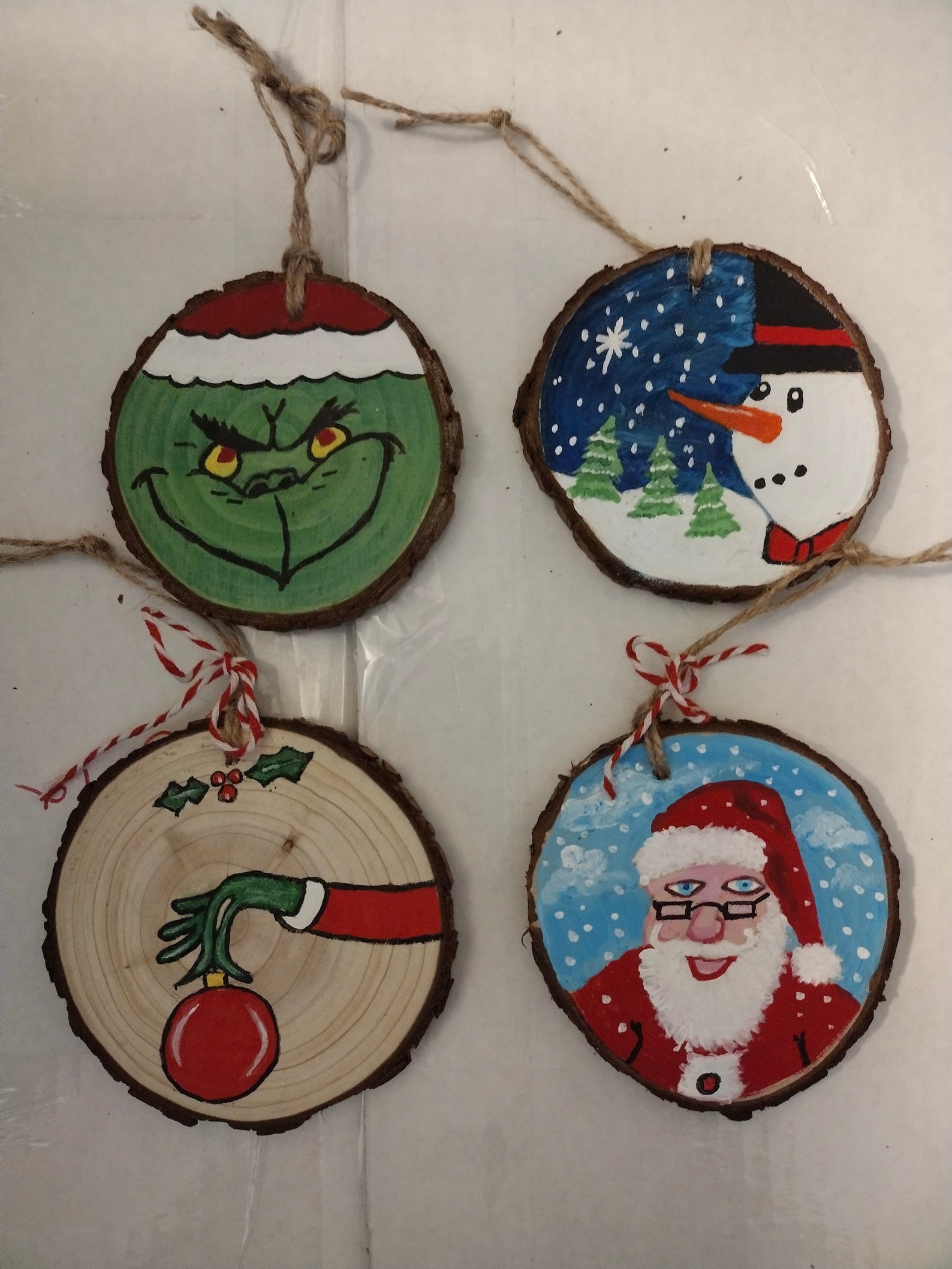 Hand Painted Wood Ornaments - Etsy