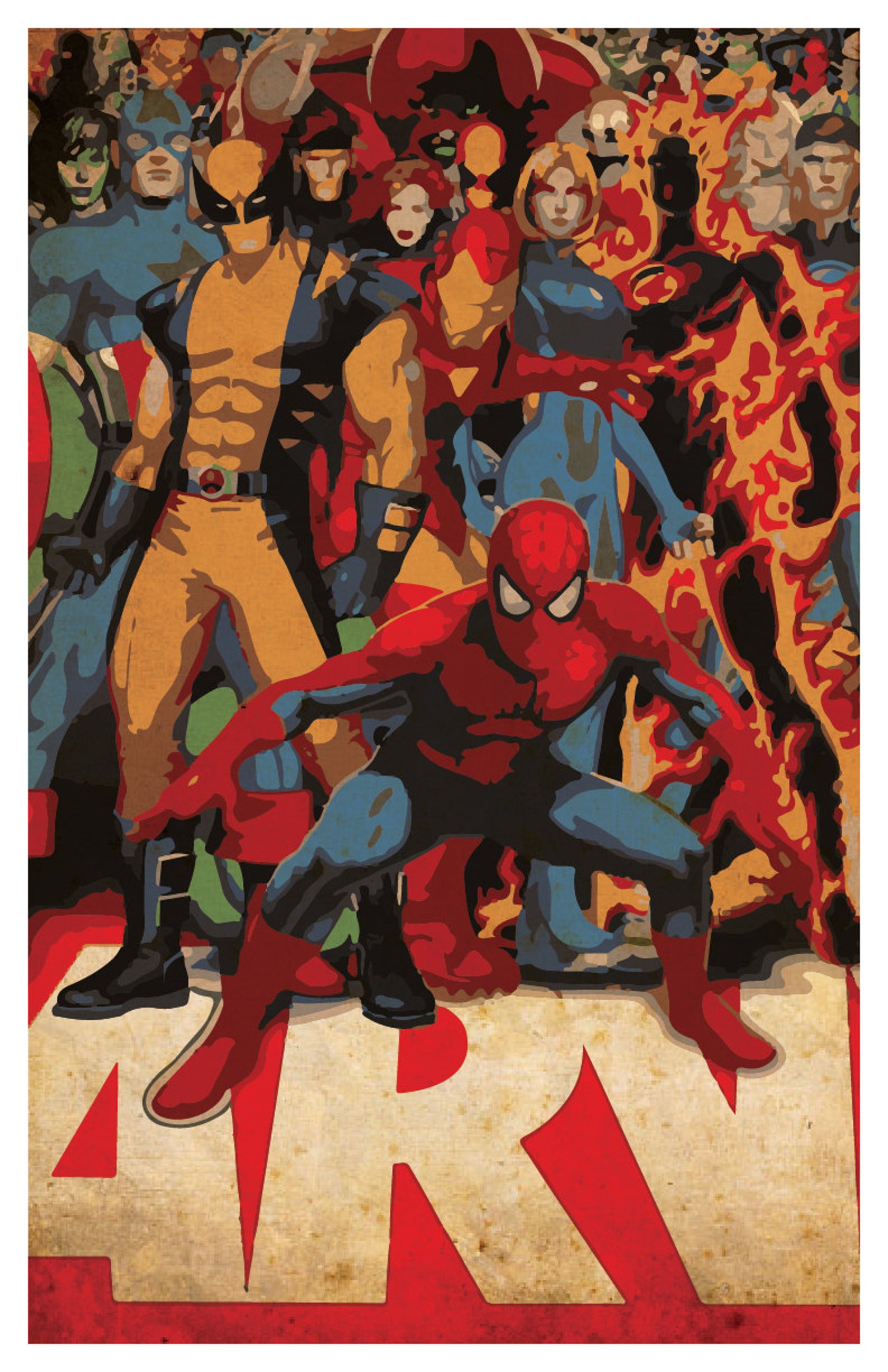 MARVEL Poster Set of 3 Wall Decor 11 X 17 Spiderman Hulk - Etsy