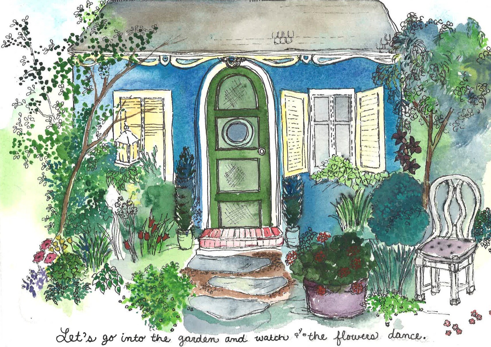 Garden Quote Art Print Flower Garden Art Print Cottage Art | Etsy