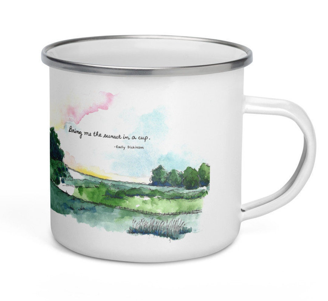 Emily Dickinson Enamel Mug Bring Me the Sunset in a Cup - Etsy
