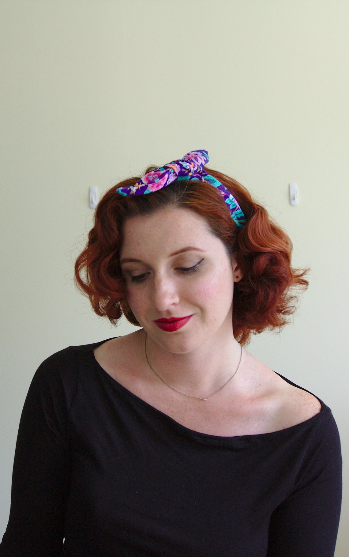 Rockabilly Style Pinup Head Scarf / Head Wrap / Rosie Wrap / Retro ...