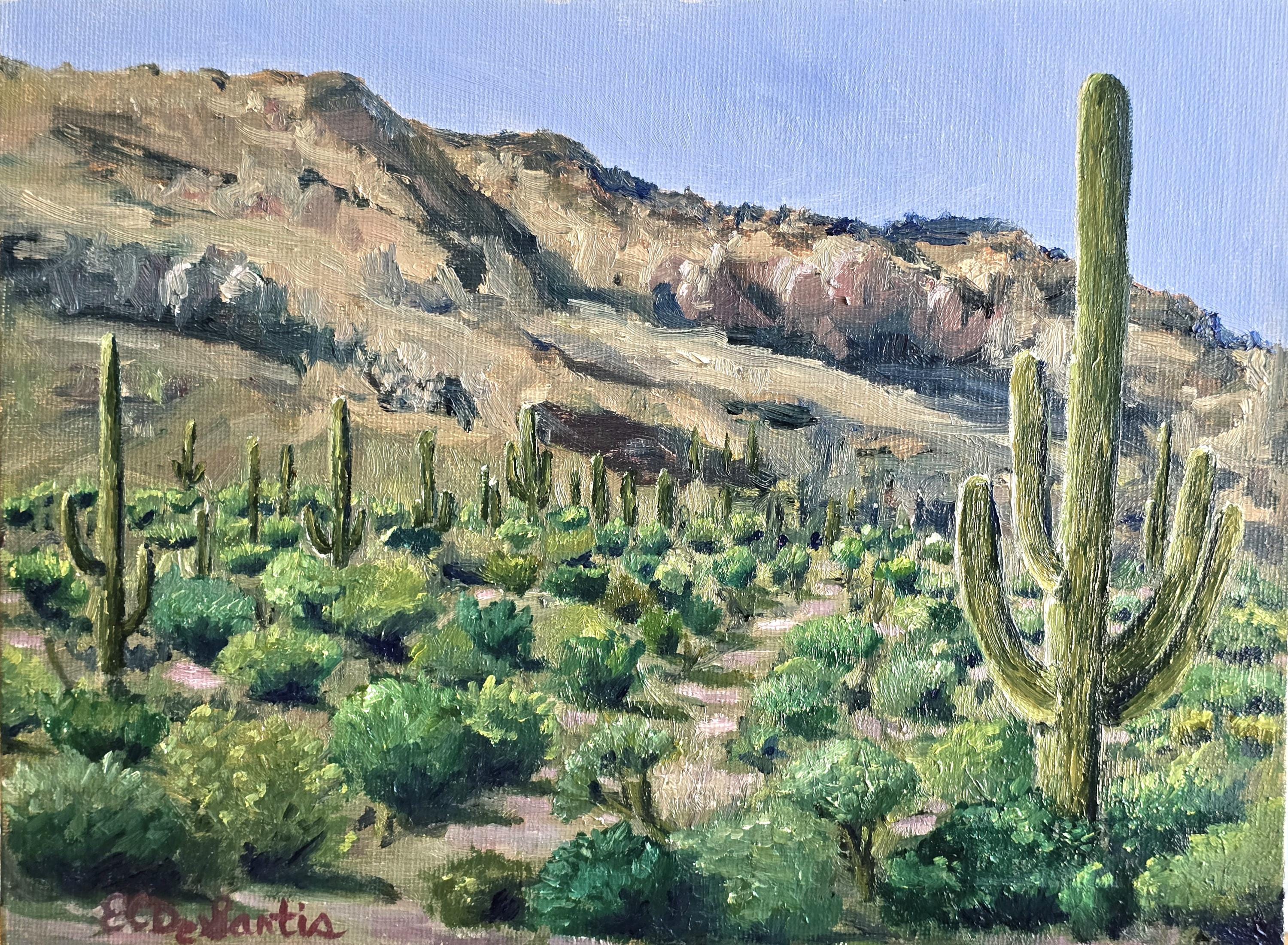 9x12 Sonoran Desert Painting, Saguaro Cactus Painting, Desert Landscape ...