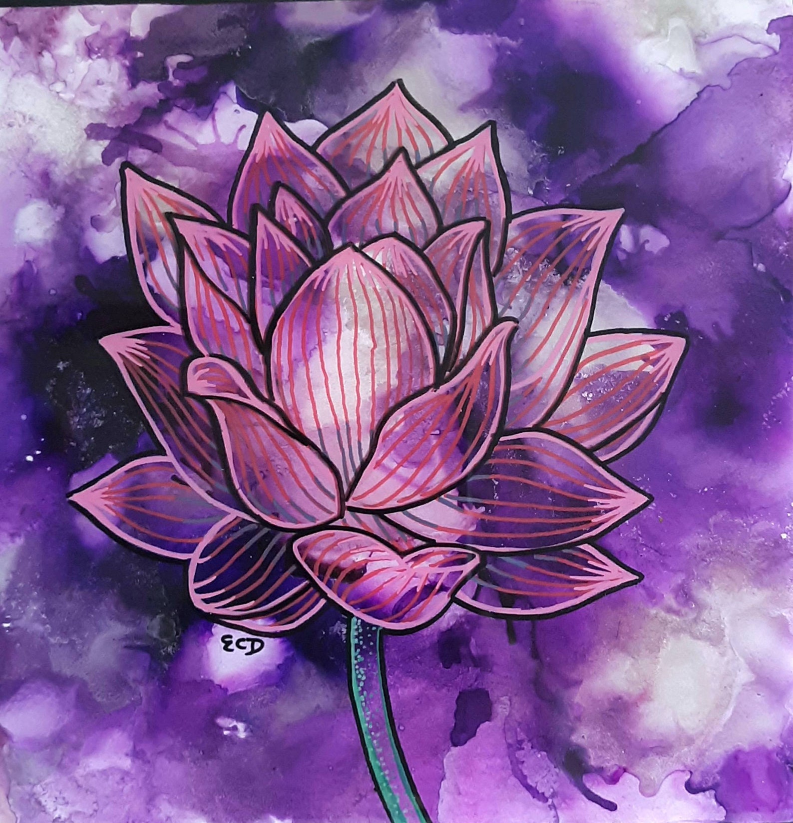 Lotus Flower Ceramic Art Tile, 6" X 6" Art Tile Trivet, Buddhism Art ...
