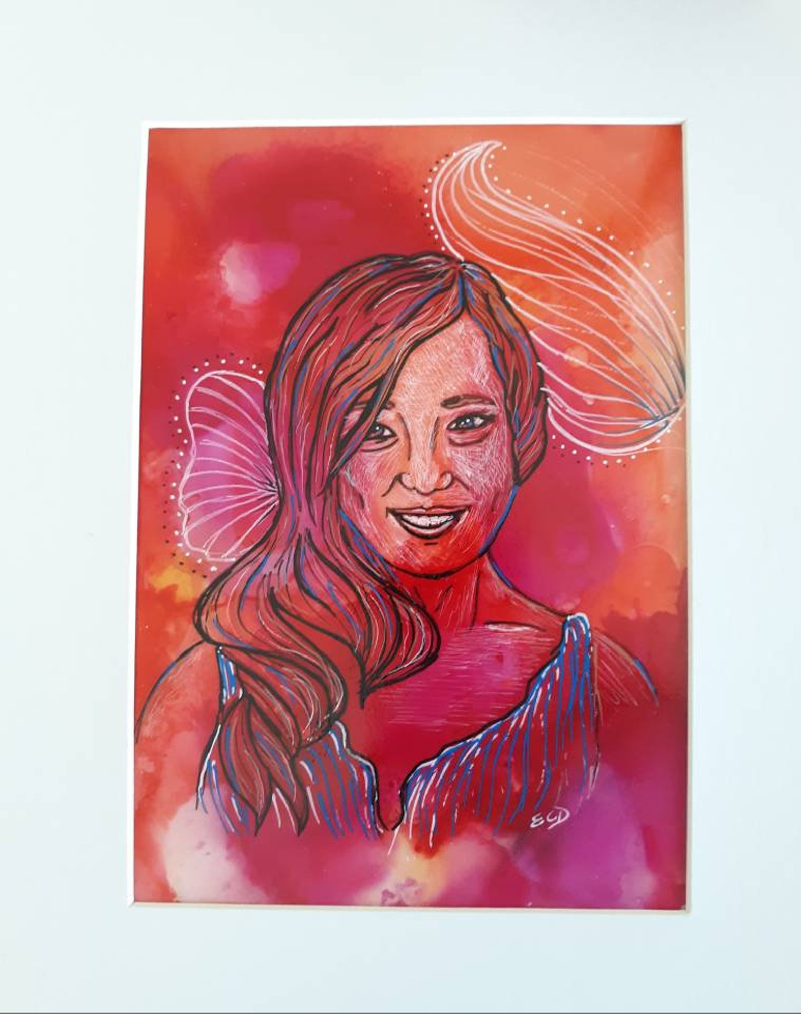 Custom Portrait Painting Using Alcohol Inks and Posca Pens, Portraiture ...