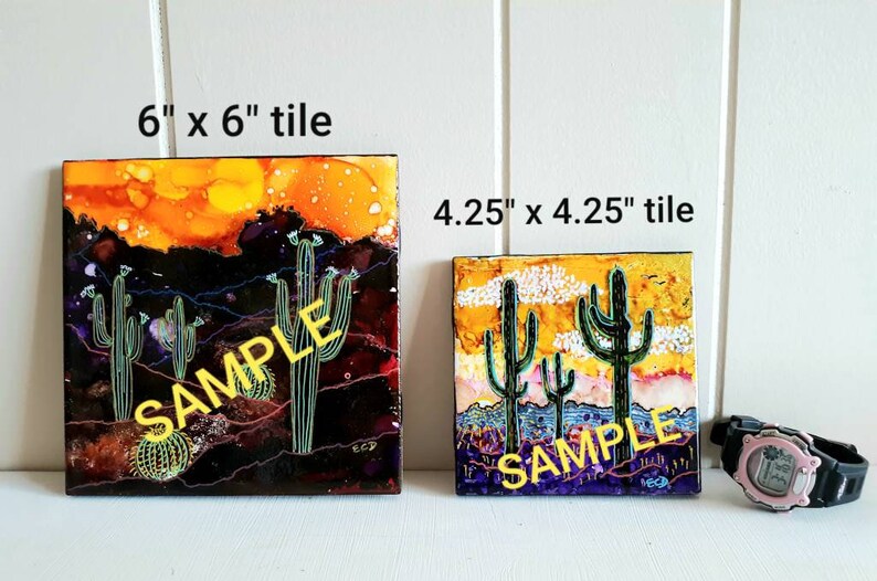 Fruit Drawing Resin Ceramic Art Tile,4.25" X 4.25" Art Tile,original ...