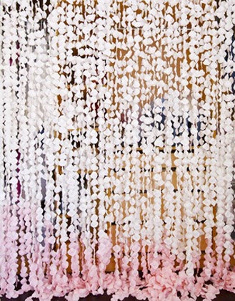 Ombre Rose Petal Garlands,60 Strand Flower Petal Strand Garland Curtain ...