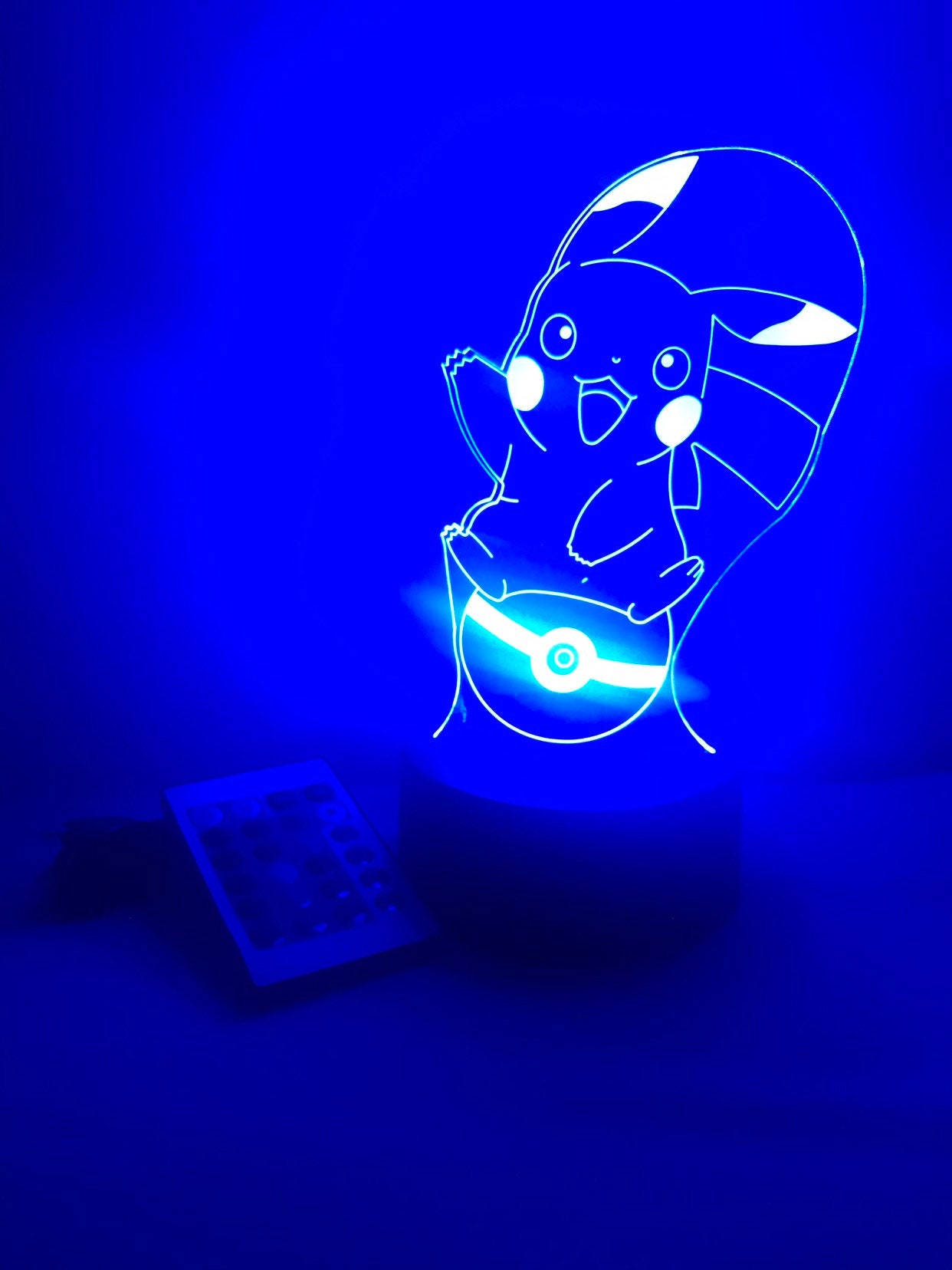 POKEMON PIKACHU 3D Version 1 Night Light Illusion Lamp Usb - Etsy