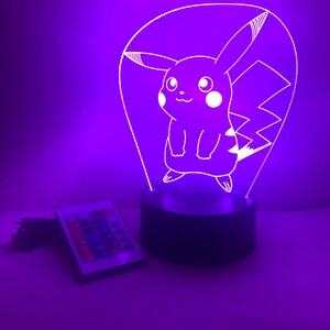 POKEMON PIKACHU Version 2 3D Night Light Illusion Lamp Usb Remote ...