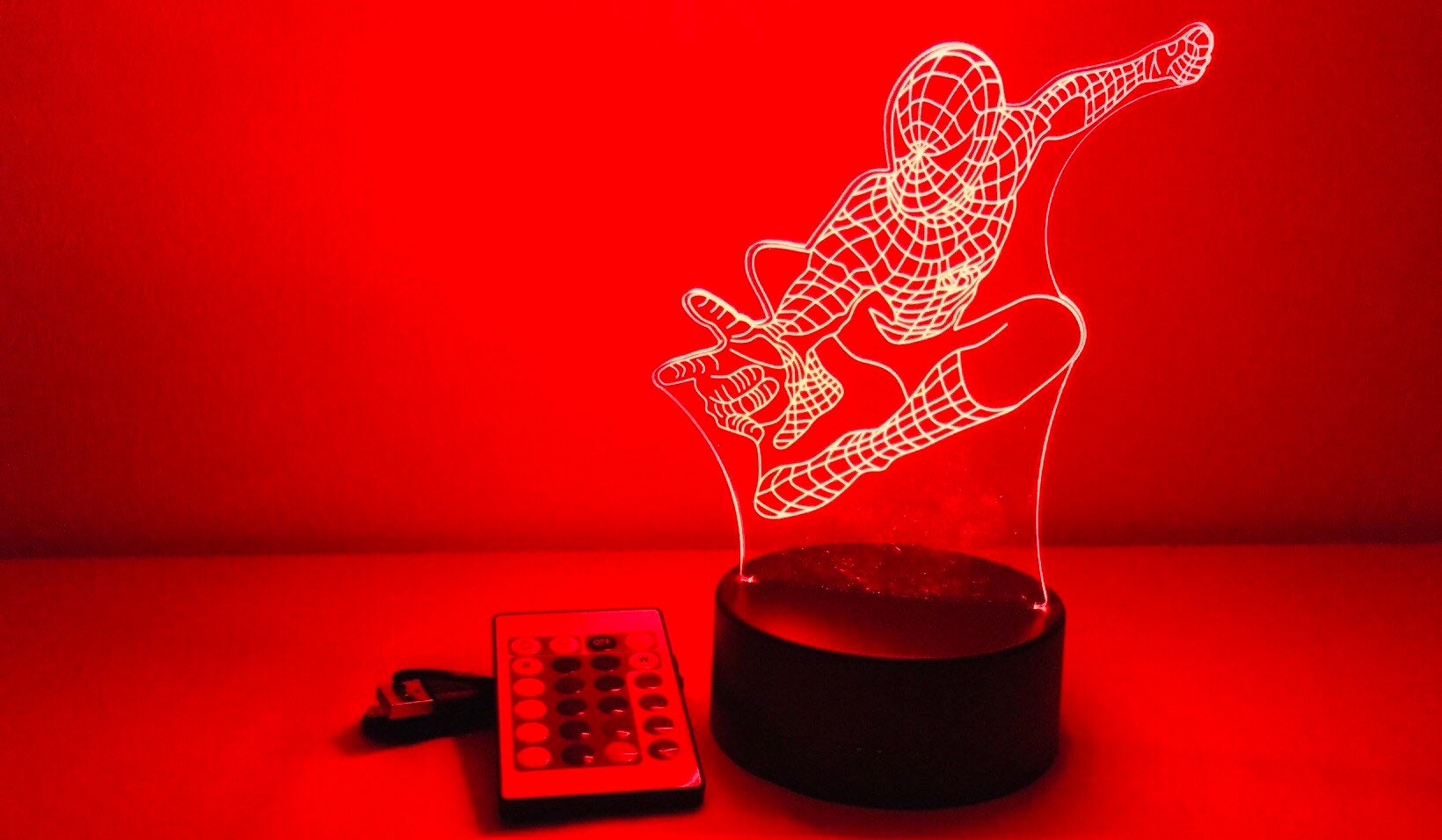 SPIDERMAN V2 3D Night Light Illusion Lamp Usb Remote Control - Etsy UK