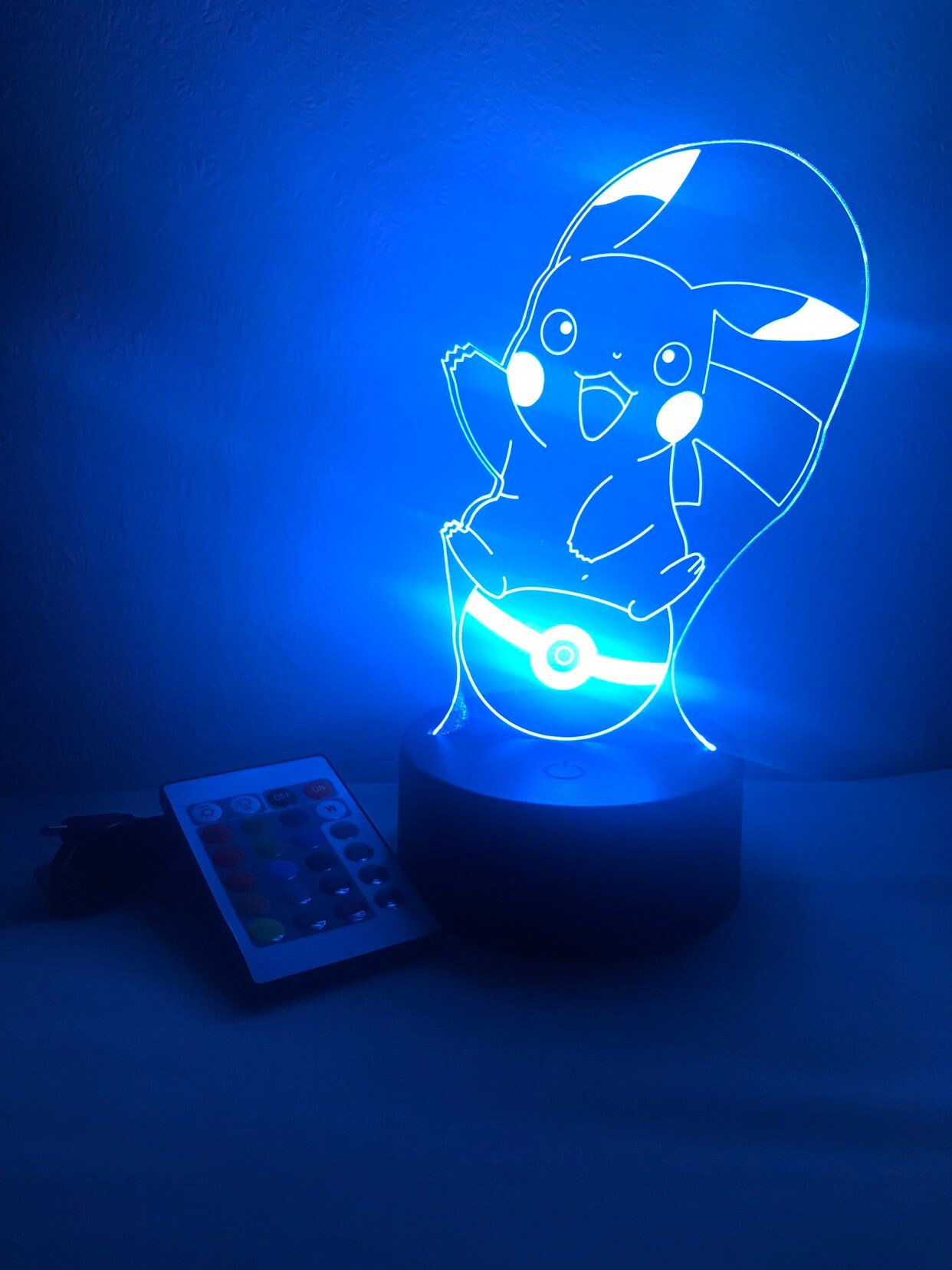 POKEMON PIKACHU 3D Version 1 Night Light Illusion Lamp Usb - Etsy