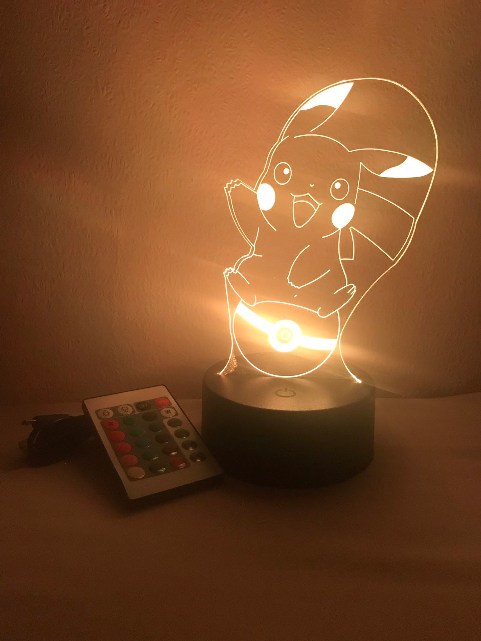 POKEMON PIKACHU 3D Version 1 Night Light Illusion Lamp Usb - Etsy