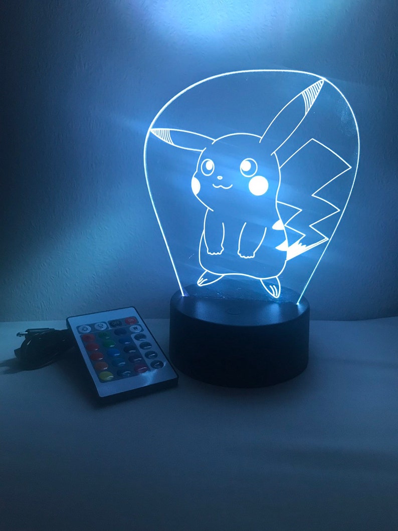 POKEMON PIKACHU Version 2 3D Night Light illusion Lamp usb | Etsy