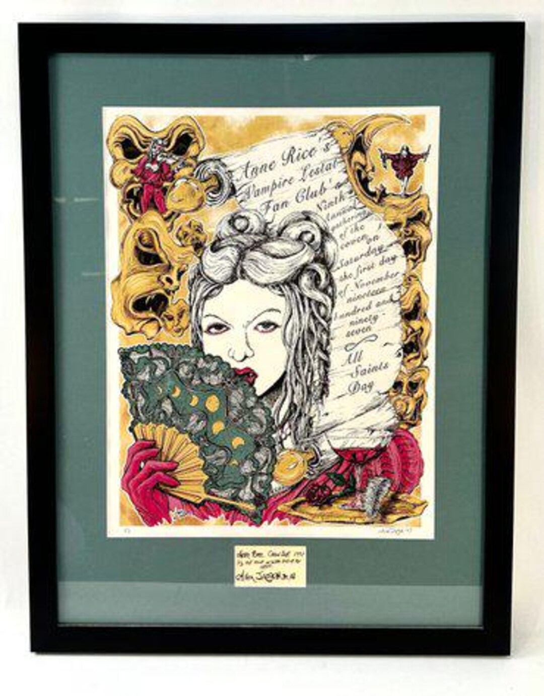 1997 Anne Rice Fan Club Gathering Lithograph on Vellum by Allen Jaeger ...
