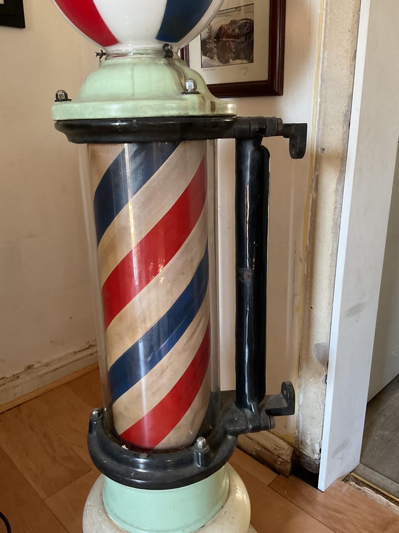 Vintage Koch #6 Barber Pole and Base - Etsy