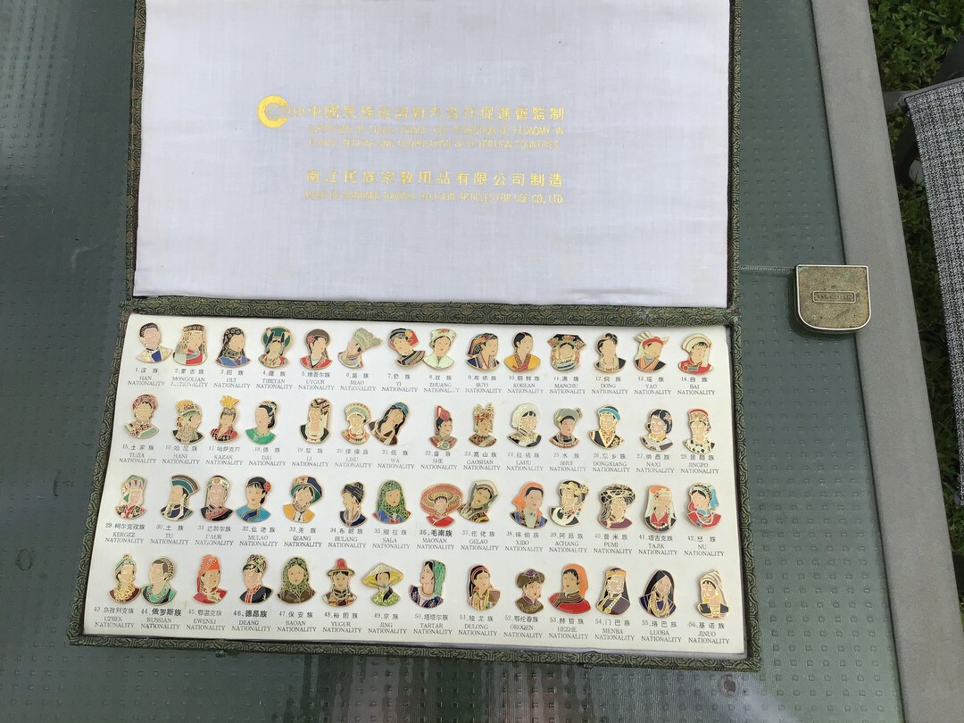 Vintage Chinese Cloisonne Enamel Pin Set of Chinese Regional Dress 56 ...