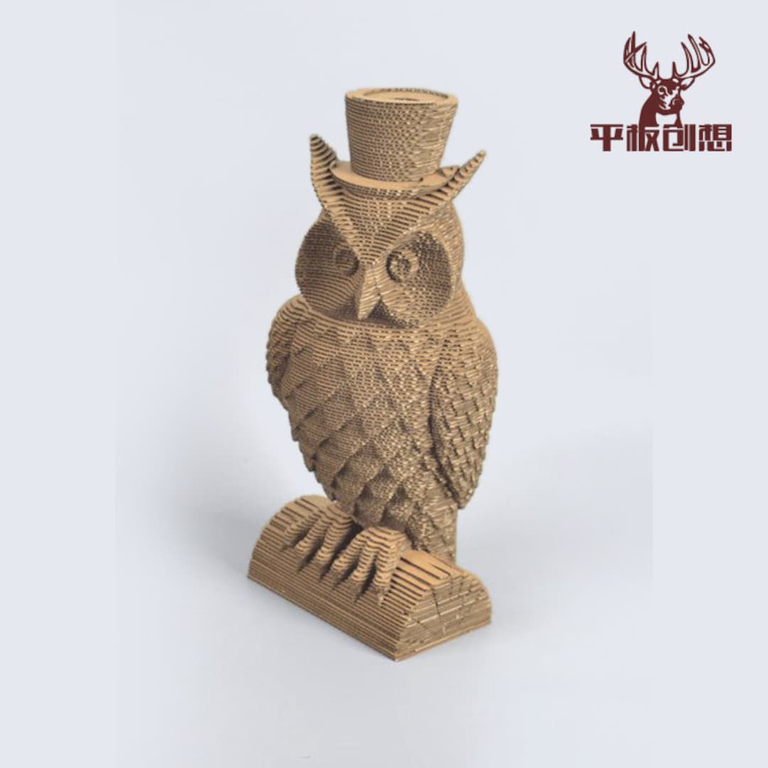 Owl Man - DIY Cardboard Sculpture, DIY Papercraft, 3D Wall Art，home ...