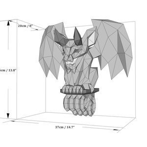 Gargoyle Paper Sculpture,pre-cut DIY Papercraft Kit,handmade Fantastic ...