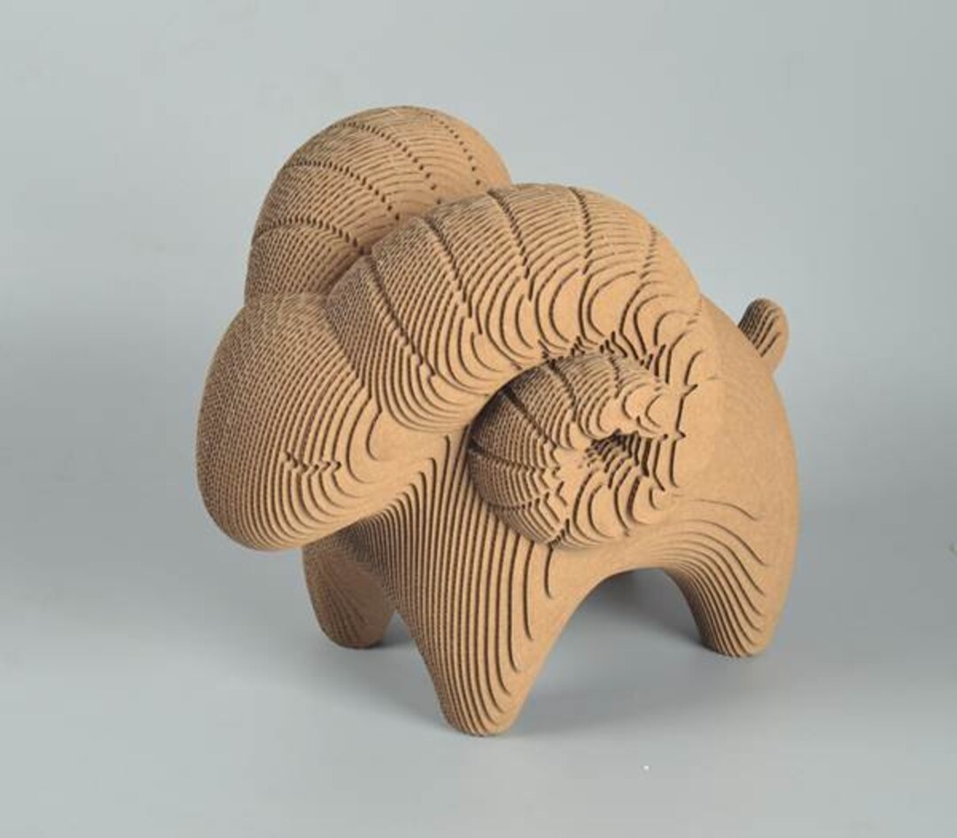 Cute Sheep - DIY Cardboard Sculpture, DIY Papercraft, 3D Wall Art，home ...