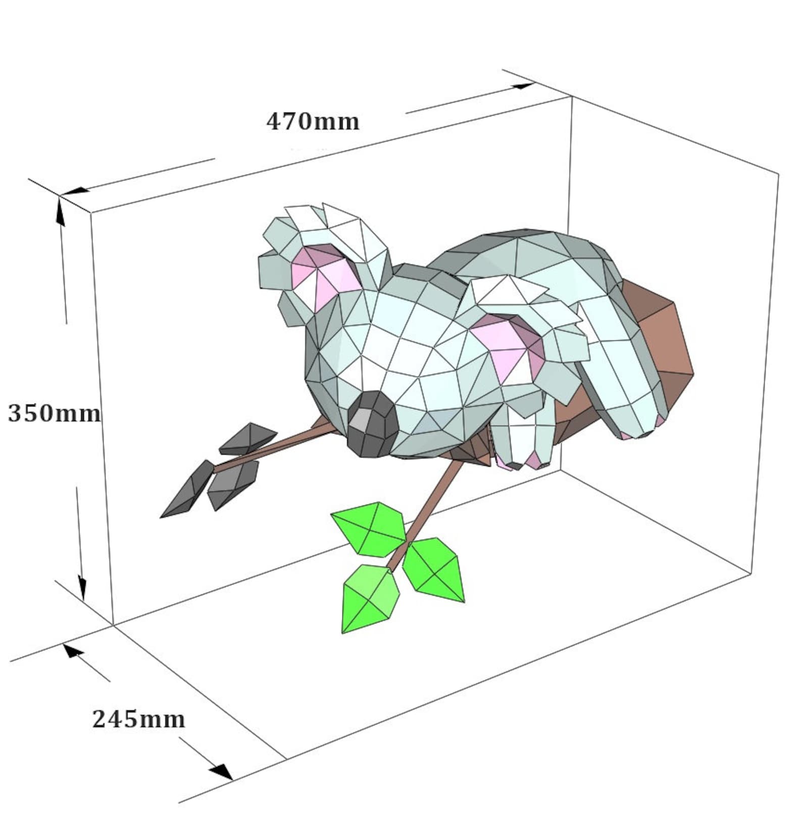 Koala on Branch Paper Sculpture,pre-cut DIY Papercraft Kit,handmade ...