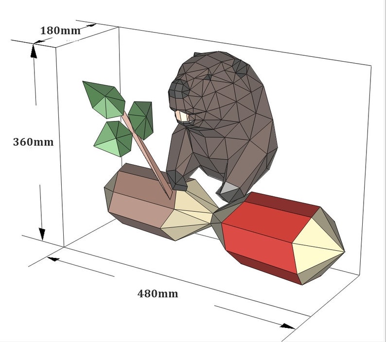 Beaver Wall Décor Paper Sculpture,pre-cut DIY Papercraft Kit,handmade ...
