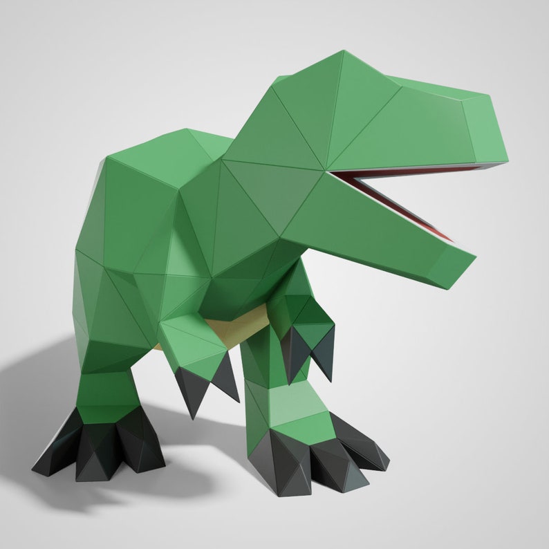 Cute T-rex Sculpture Pre-cut DIY Papercraft Kit Multi-color - Etsy