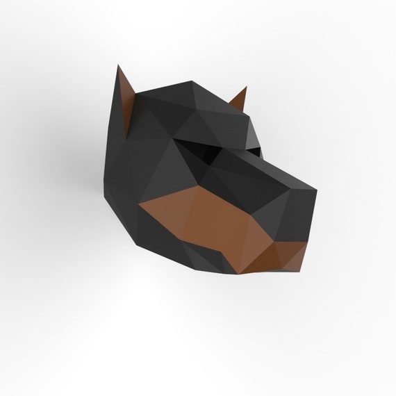 Doberman Mask Paper Mask Animal Mask DIY Animal Head DIY - Etsy
