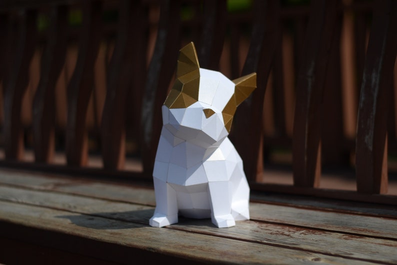 Bulldog Pre-cutting DIY Papercraft Kit Multi-color Option3d | Etsy